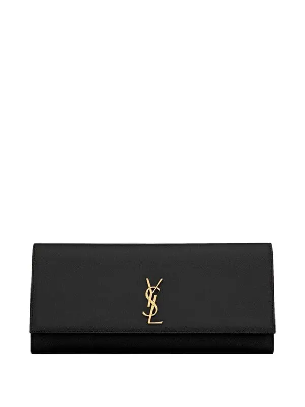 Saint Laurent Kate Clutch In Grain De Poudre Leather - Black