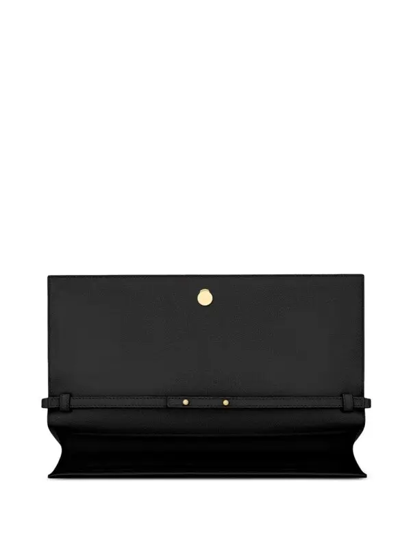 Saint Laurent Kate Clutch In Grain De Poudre Leather - Black