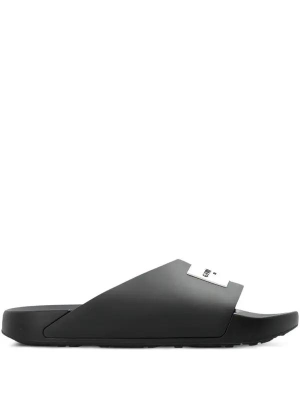 Givenchy Label Rubber Flat Mules - Black