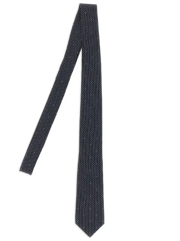 Saint Laurent Dotted Tie In Silk Crepe - Blue