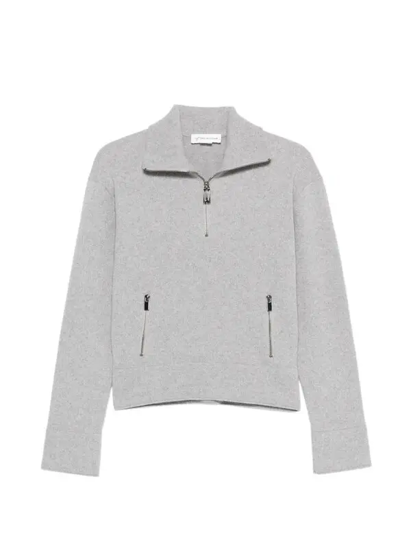 Victoria Beckham Half-zip Milano Wool Blend Jumper - Gray