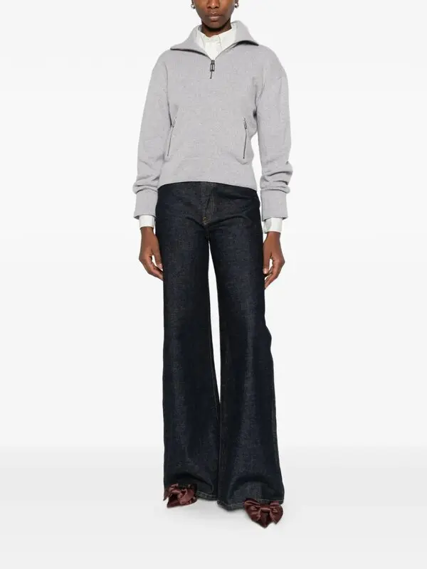 Victoria Beckham Half-zip Milano Wool Blend Jumper