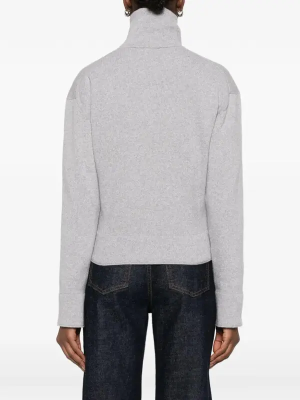 Victoria Beckham Half-zip Milano Wool Blend Jumper - Gray