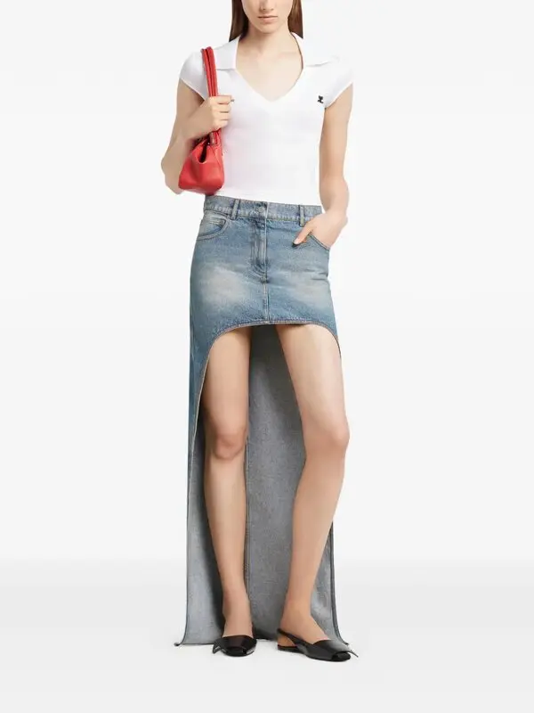 COURREGES Cropped Sports Polo Shirt - White