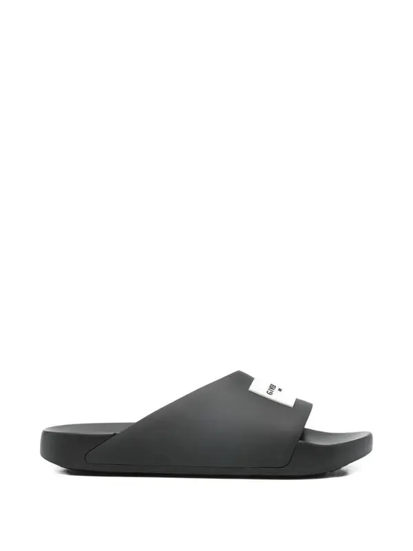 Givenchy Rubber Slide Flat Mules - Black