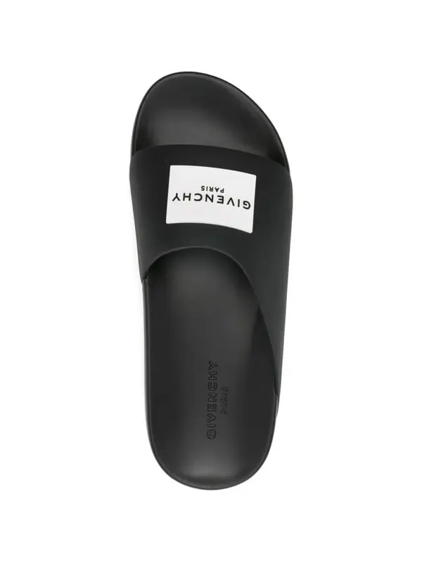 Givenchy Rubber Slide Flat Mules - Black
