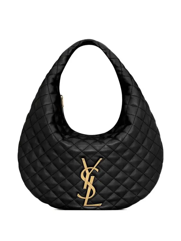 Saint Laurent Icare Quilted Nappa Hobo Bag - Black