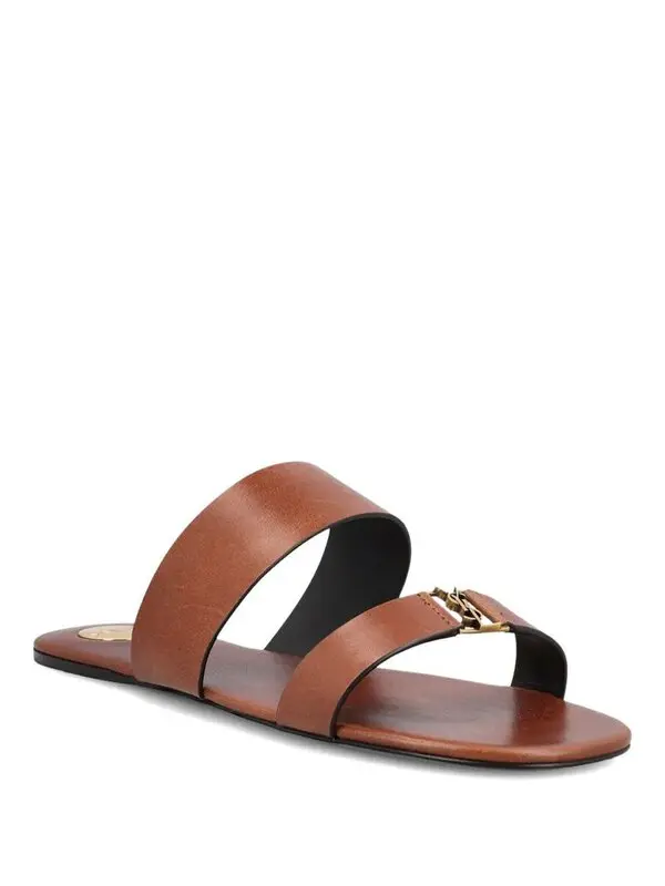 Saint Laurent Babylone Slides In Smooth Leather