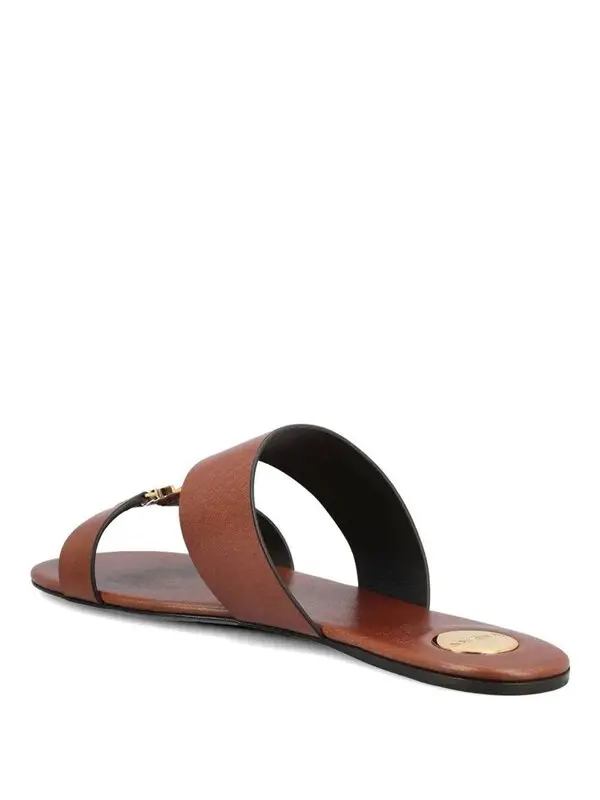 Saint Laurent Babylone Slides In Smooth Leather