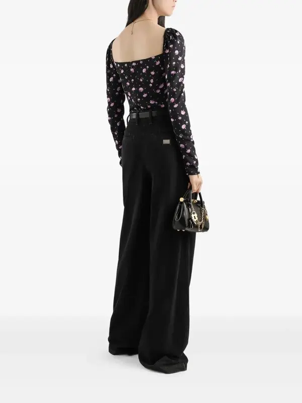 Dolce & Gabbana Carnations-print Silk Top