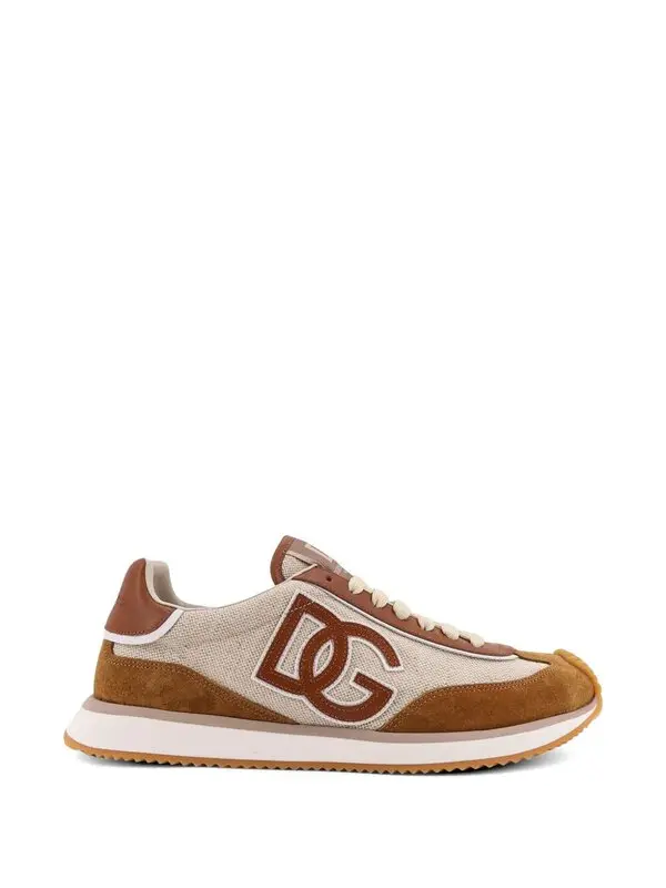 Dolce & Gabbana Dg Cushion Canvas And Suede Sneakers - Brown