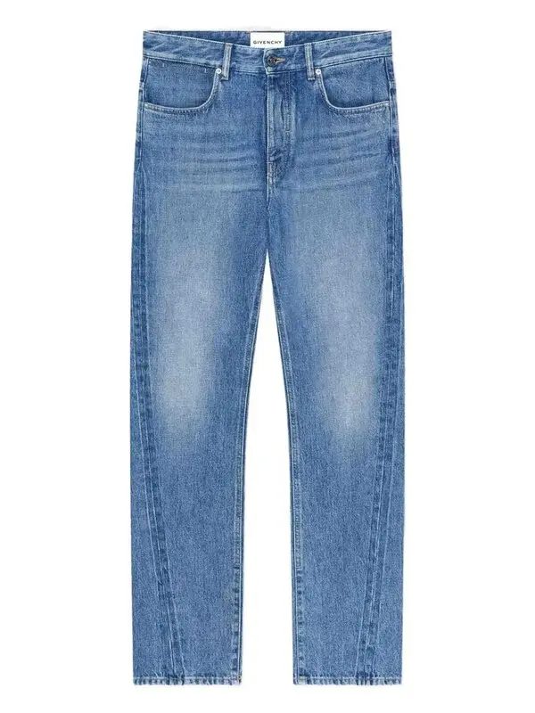 Givenchy Couture Seam Straight Fit Shadow Washed Jeans - Blue