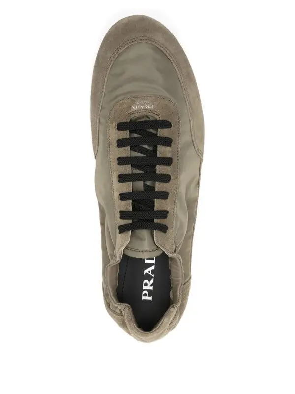 Prada Collapse Re-nylon And Suede Elasticized Sneakers