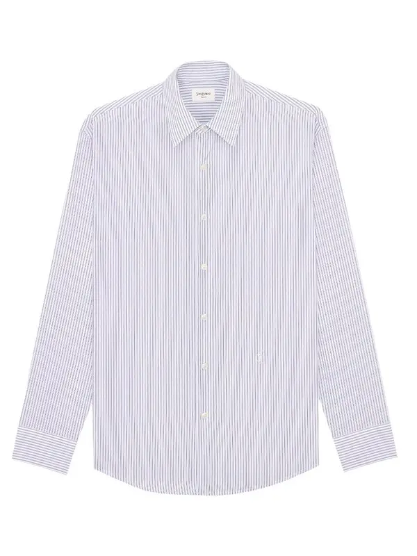 Saint Laurent Striped Cotton Poplin Cassandre Shirt
