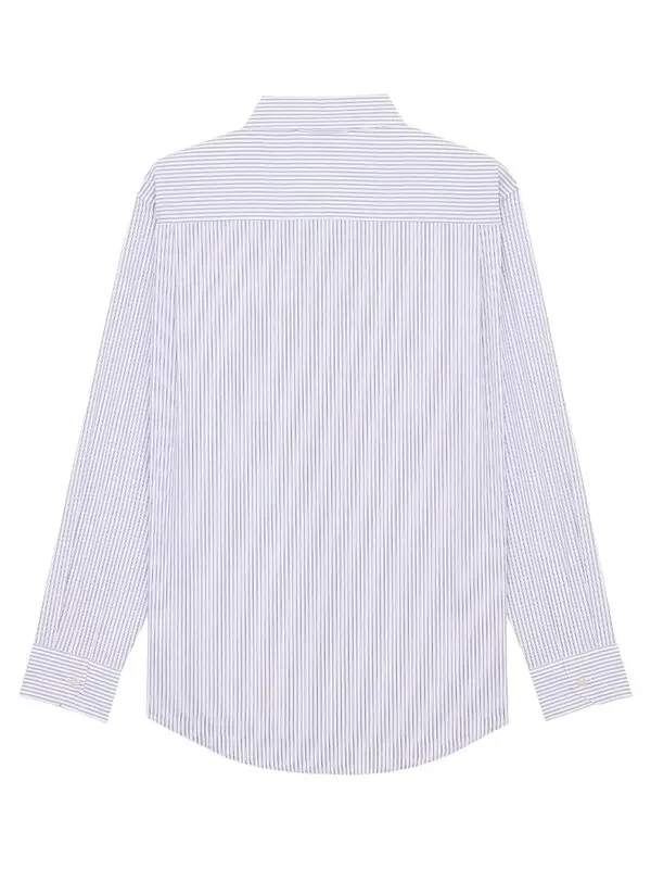 Saint Laurent Striped Cotton Poplin Cassandre Shirt - Black
