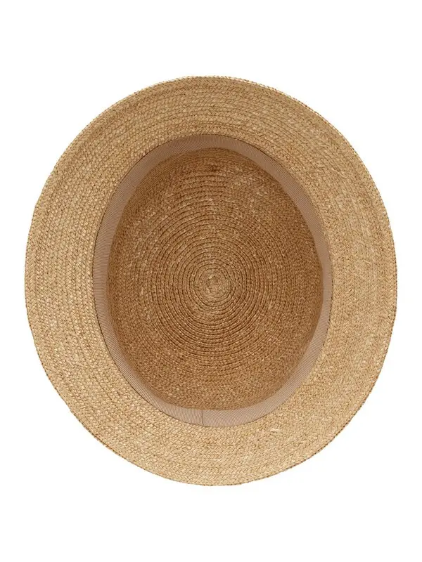 Saint Laurent Maglina Straw Bucket Hat With Cassandre Pin