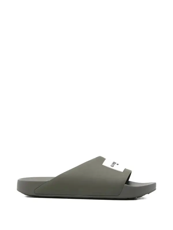 Givenchy Label Slide Flat Mules In Rubber