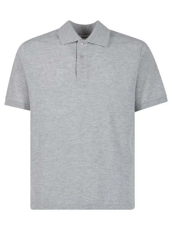 Saint Laurent Cassandre Embroidery Cotton Blend Polo Shirt