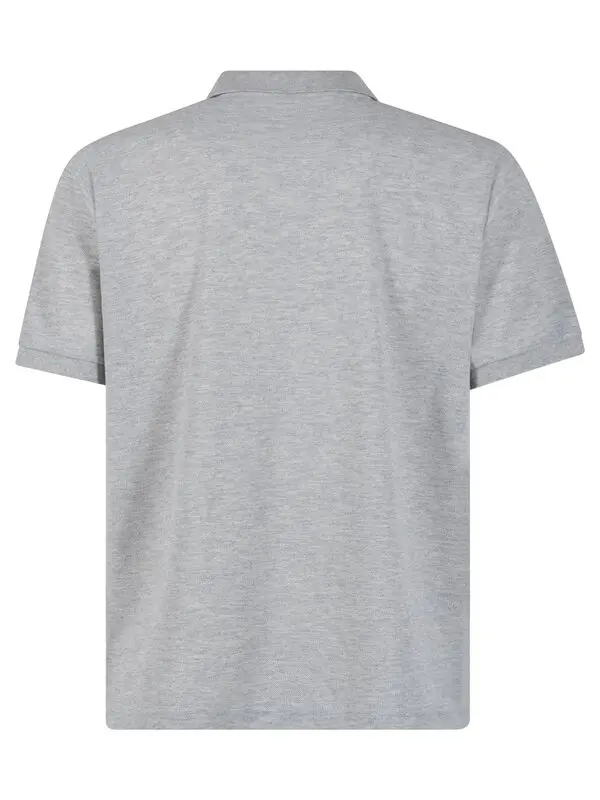 Saint Laurent Cassandre Embroidery Cotton Blend Polo Shirt