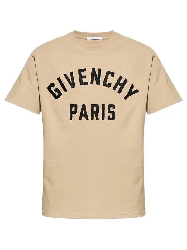Givenchy Paris Embroidery Cotton T-shirt - Brown