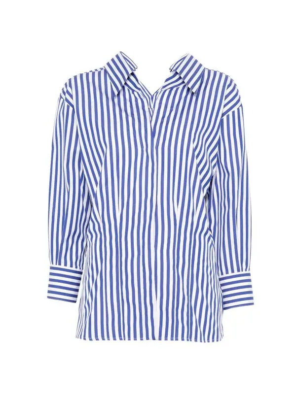 Givenchy Slashed Striped Poplin Shirt - Blue