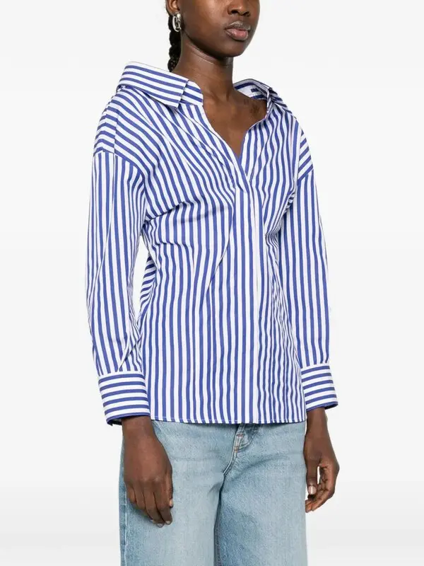 Givenchy Slashed Striped Poplin Shirt