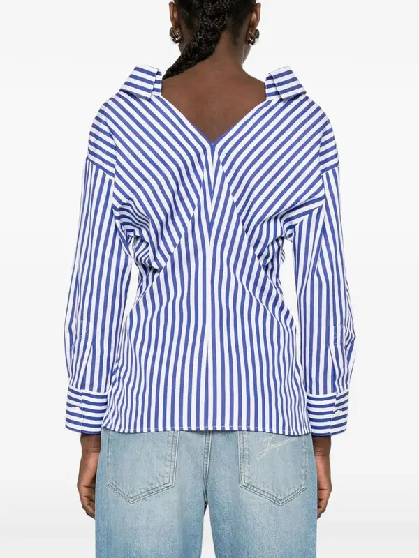 Givenchy Slashed Striped Poplin Shirt