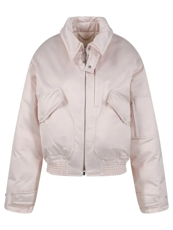 Victoria Beckham Cotton Satin Padded Bomber Jacket - Multicolor
