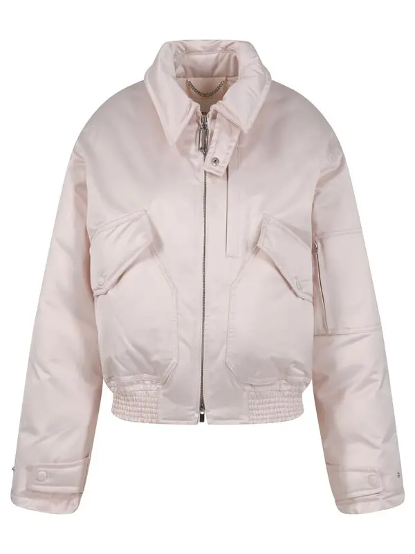 Victoria Beckham Cotton Satin Padded Bomber Jacket - Multicolor