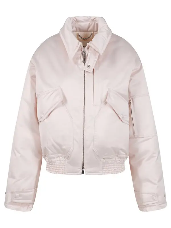 Victoria Beckham Cotton Satin Padded Bomber Jacket - Multicolor