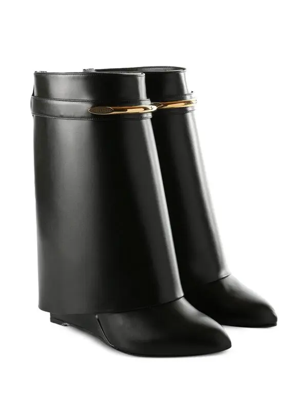 Givenchy Shark 95 Leather Ankle Boots - Black