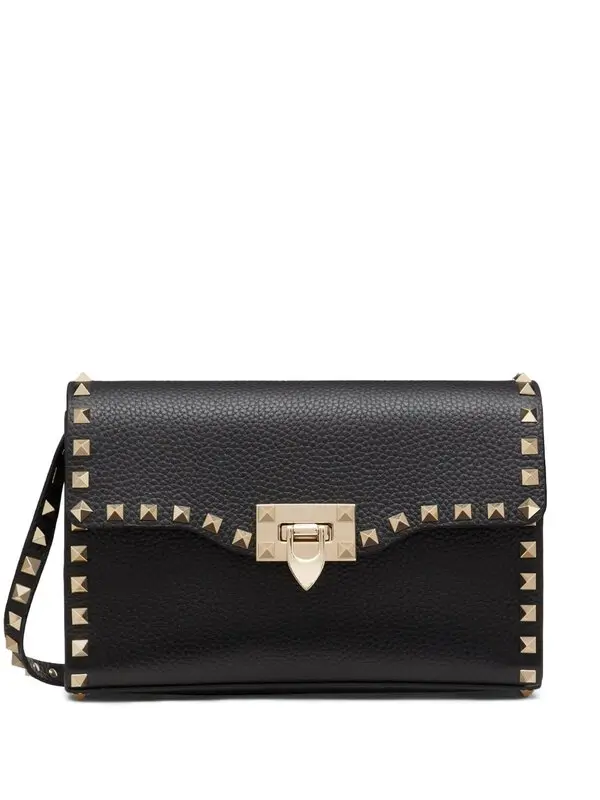 Valentino Garavani Rockstud Small Garnet Calfskin Crossbody Bag - Black