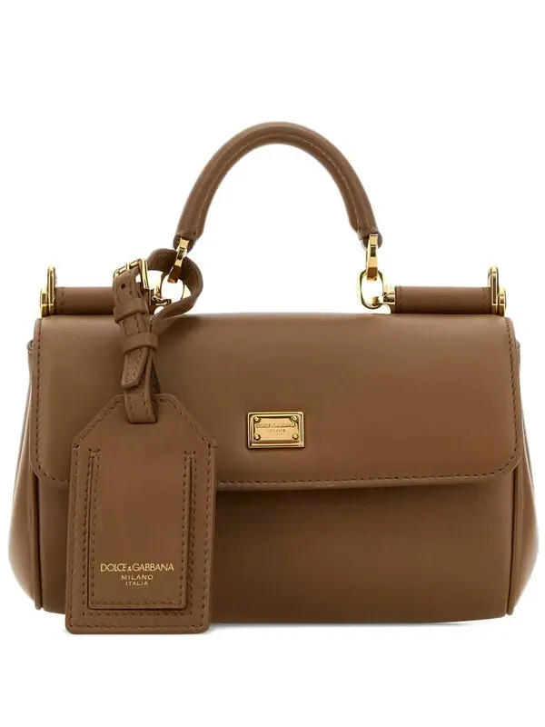 Dolce & Gabbana My Sicily Handbag In Plongé Leather - Brown