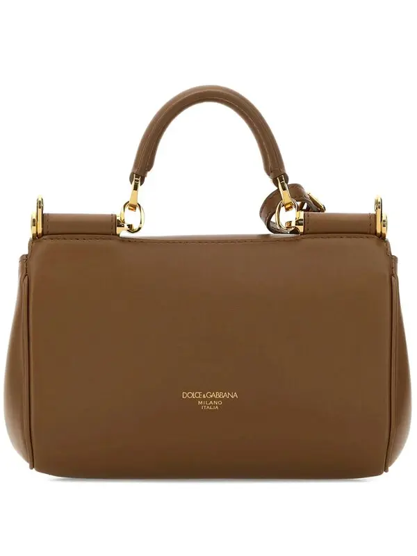 Dolce & Gabbana My Sicily Handbag In Plongé Leather - Brown