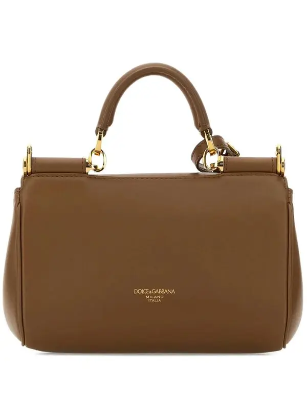 Dolce & Gabbana My Sicily Handbag In Plongé Leather - Brown