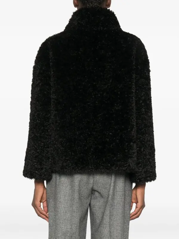 Herno High Neck Faux Fur Cropped Coat