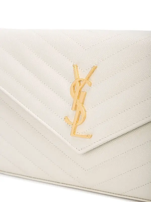 Saint Laurent Classic Cassandre Chain Wallet In Grain De Poudre Leather - Multicolor