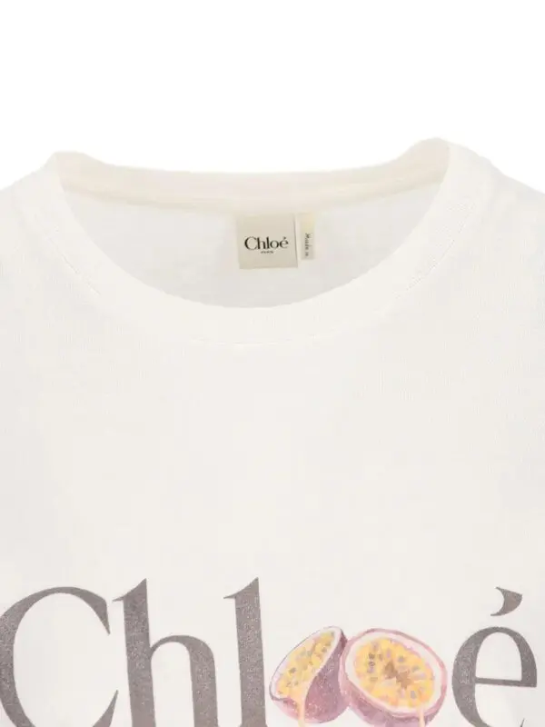 Chloé Cotton Jersey T-shirt With Passion Fruit Print - White