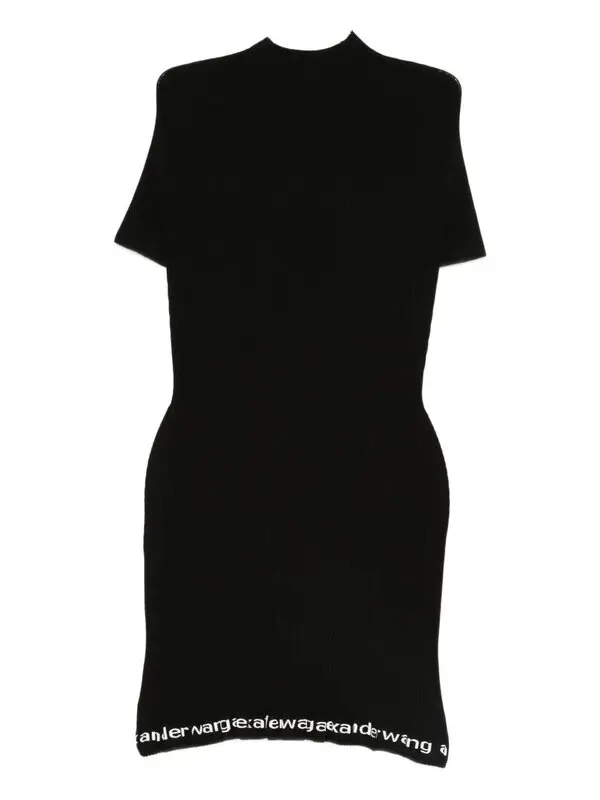 Alexander Wang Ribbed Short-sleeve Fitted Dress - Black