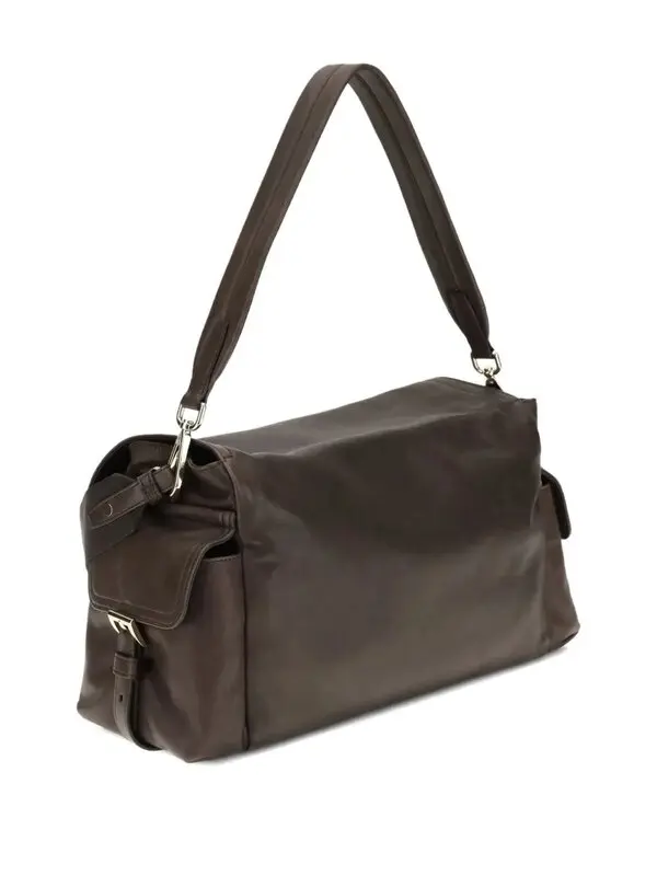 Prada Explore Large Vintage Look-treated Leather Shoulder Bag With Flap