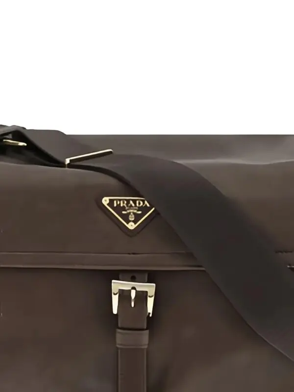 Prada Vintage Look-treated Leather Shoulder Bag - Brown