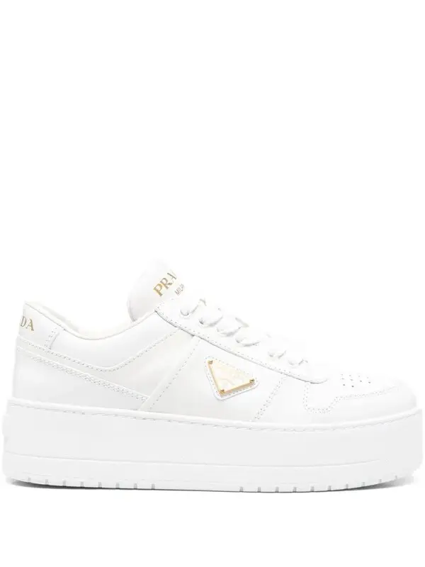 Prada Downtown Leather Platform Sneakers