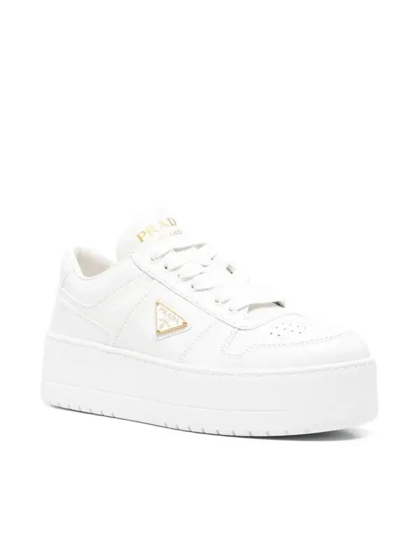 Prada Downtown Leather Platform Sneakers