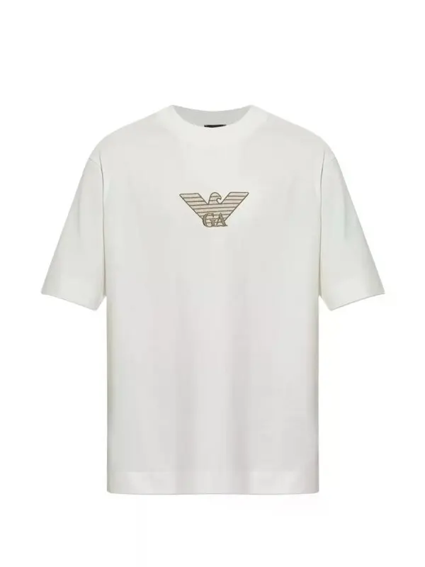 Emporio Armani Embroidered-logo T-shirt - White