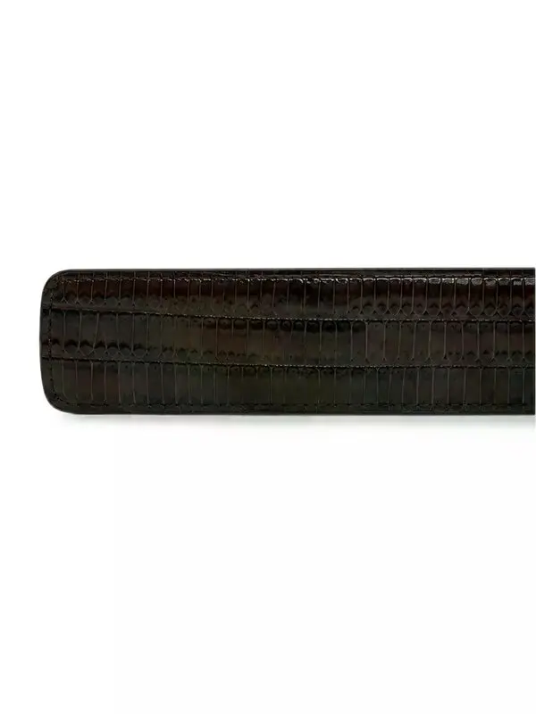 TOM FORD Reversible Lizard-embossed T-buckle Belt - Brown