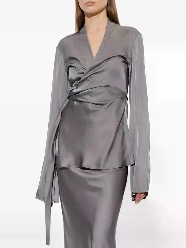 Rick Owens Laura Ls Wrap-style Long-sleeve Top