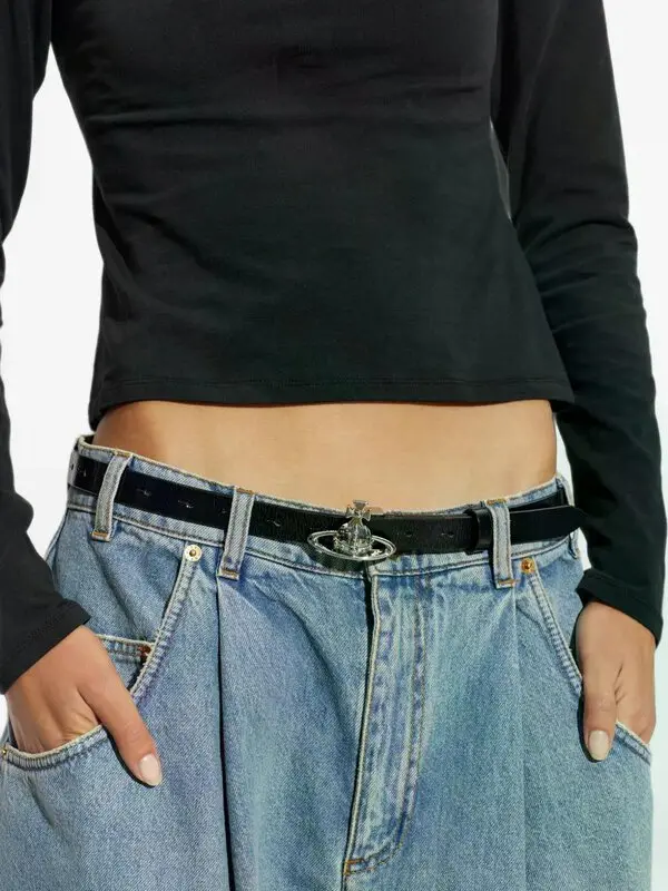 VIVIENNE WESTWOOD Orb-plaque Leather Belt