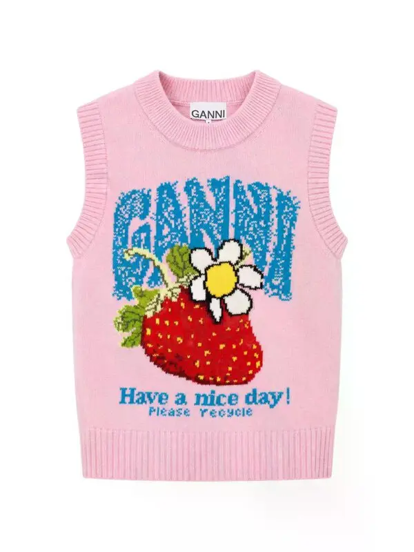 GANNI Vest With Strawberry