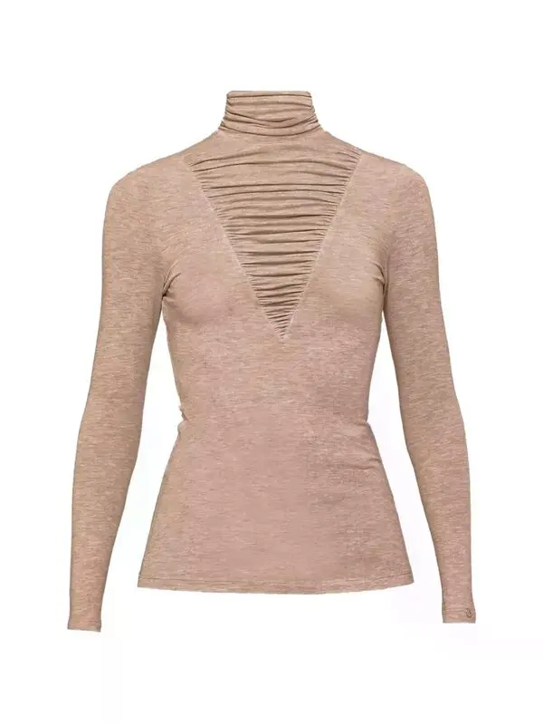 NISSA Lyocell Wool-blend Turtleneck Top