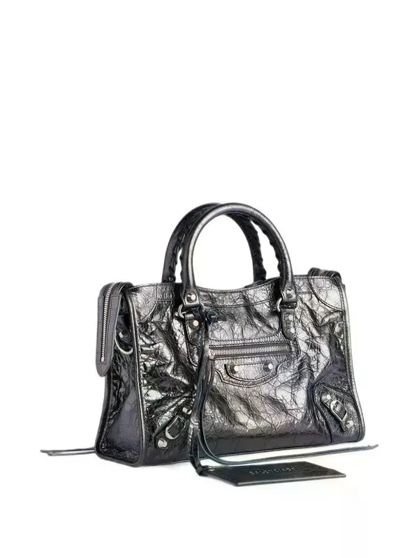 Balenciaga Small Le City Metallic Leather Tote Bag